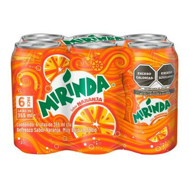 Refresco Mirinda sabor naranja 6 latas de 355 ml c/u | Walmart en línea
