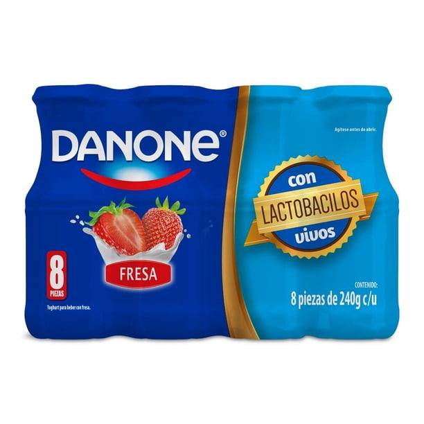 Yoghurt bebible Danone sabor fresa 8 pack de 240 g c/u | Walmart en línea