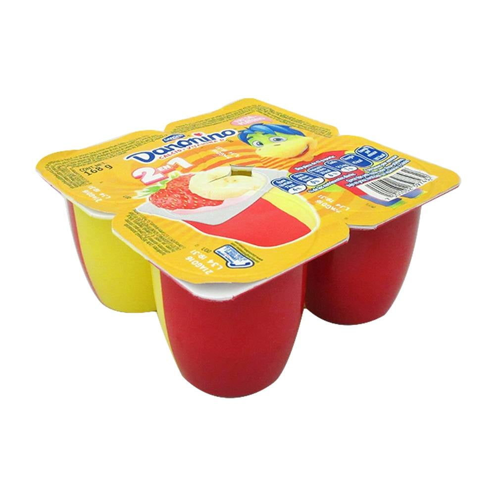 Danonino 2 en 1 sabor fresa plátano 4 pzas de 42 g c/u | Walmart en línea