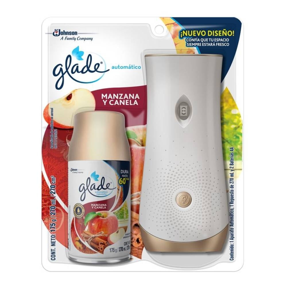 Aromatizante ambiental Glade automático manzana y canela 2 pzas ...