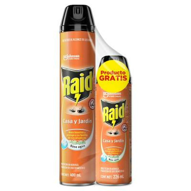 Insecticida Raid casa y jardín pack en aerosol 400 ml + 226 ml ...