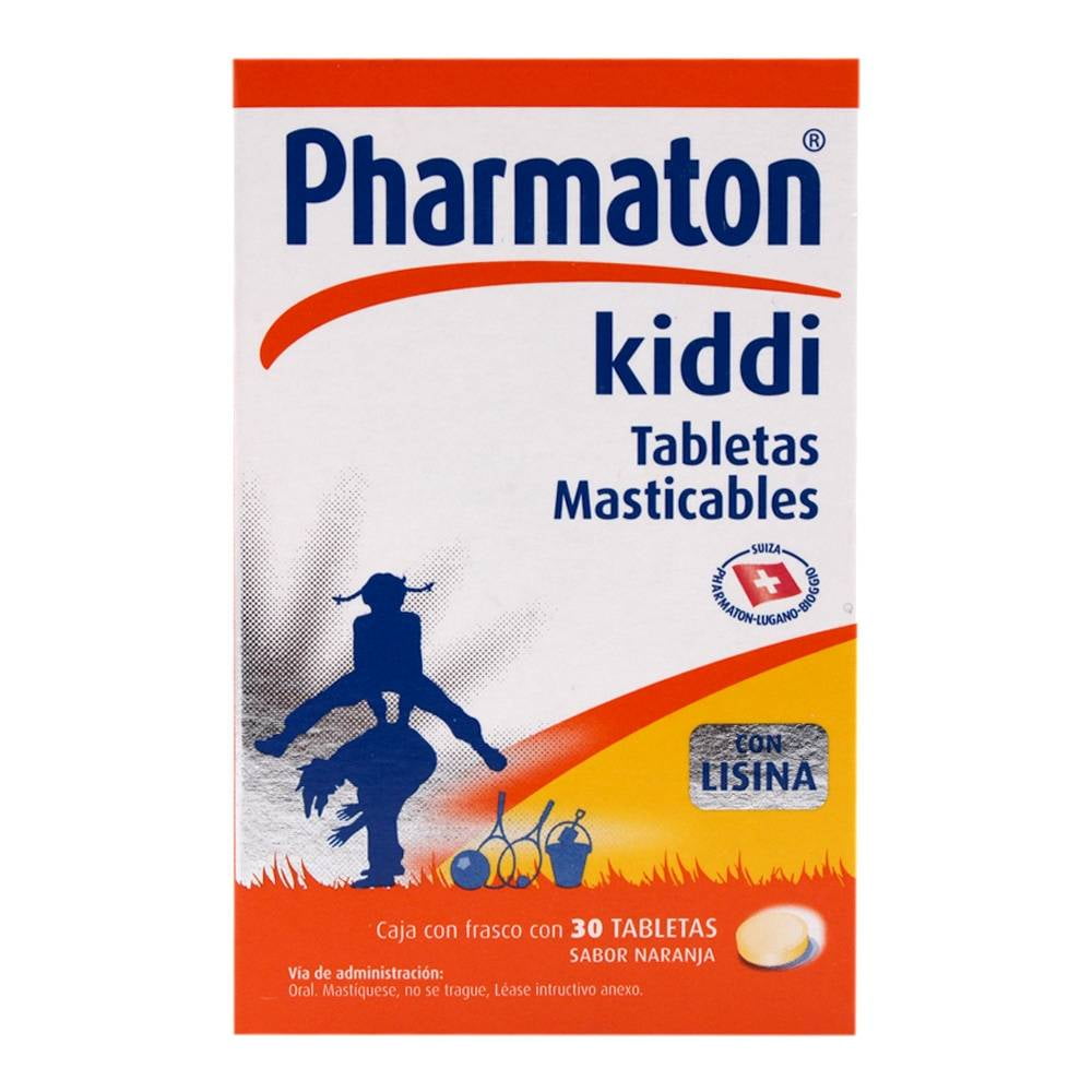 Multivitamínico Pharmaton Kiddi 30 tabletas masticables sabor naranja ...