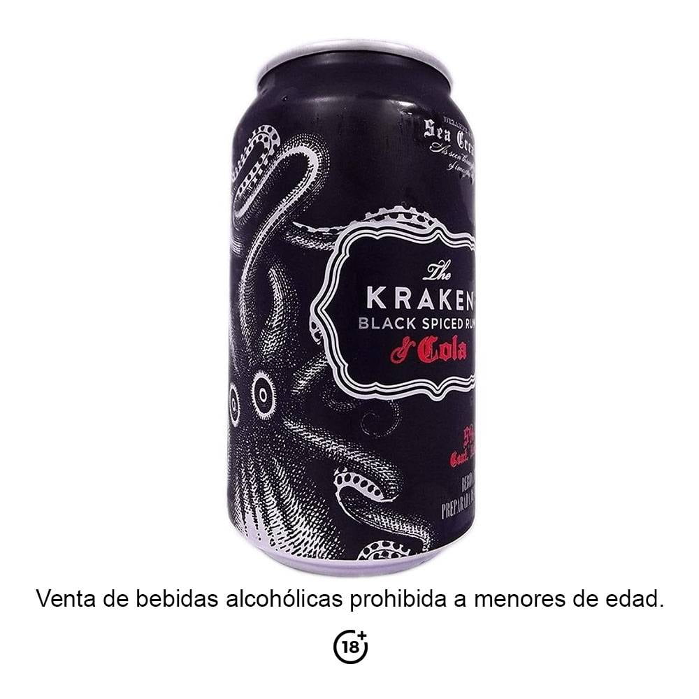 Bebida alcohólica preparada The Kraken ron y cola 350 ml | Walmart en línea