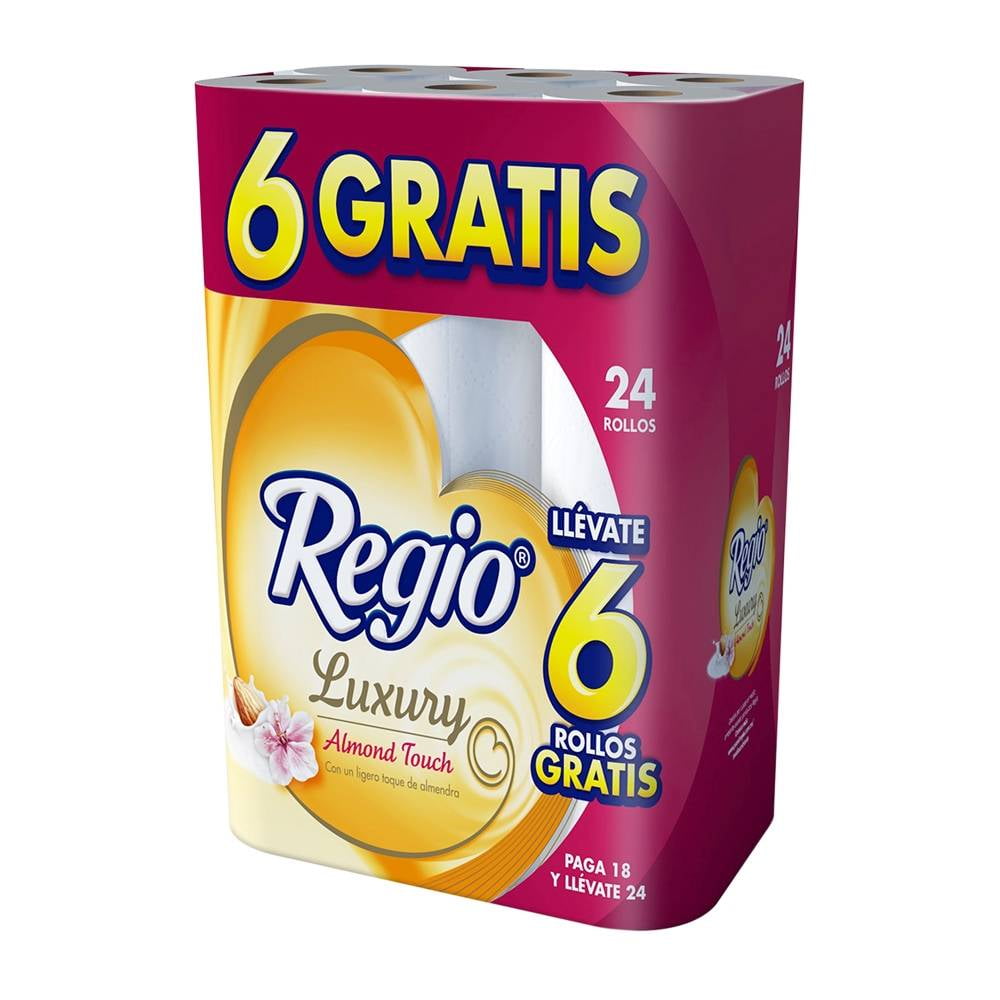 Papel higiénico Regio Luxury almond touch 24 rollos | Walmart en línea