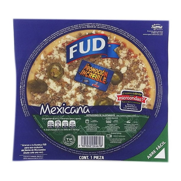 Pizza Fud mexicana individual 1 pza | Walmart en línea