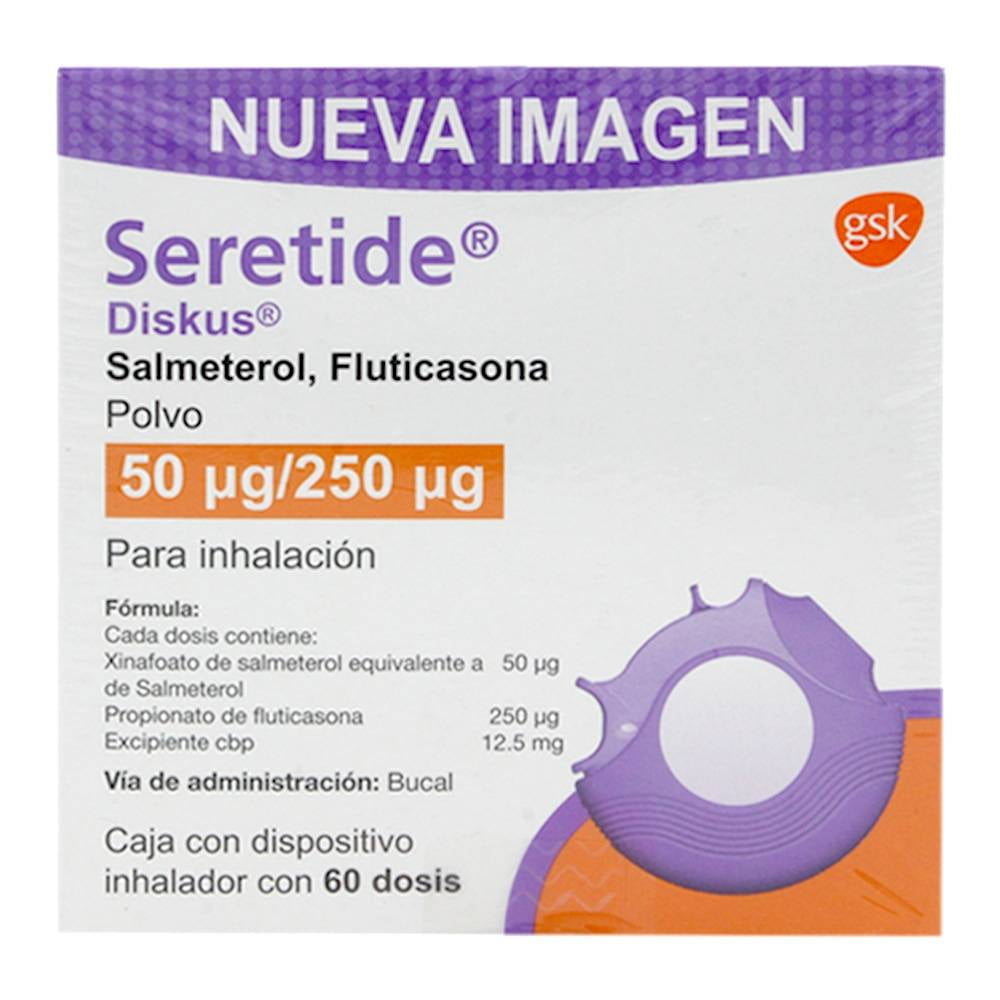 Seretide Diskus 50 µg/250 µg con dispositivo inhalador 60 dosis ...