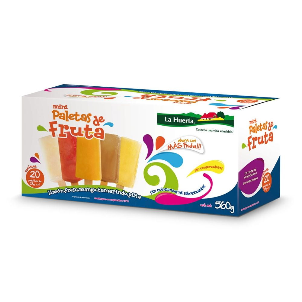 Paleta helada La Huerta mini de fruta 20 pzas 560 g | Walmart en línea