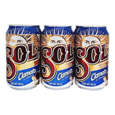Cerveza clara Sol clamato 6 latas de 355 ml c/u | Walmart en línea
