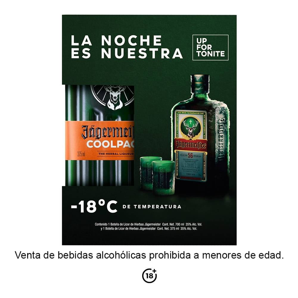 Licor de Hierbas Jägermeister 700 ml más Cooldpack de 375 ml | Walmart ...