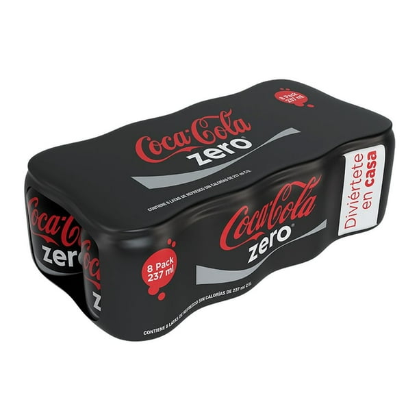 Refresco Coca Cola zero 8 latas de 237 ml c/u | Walmart en línea