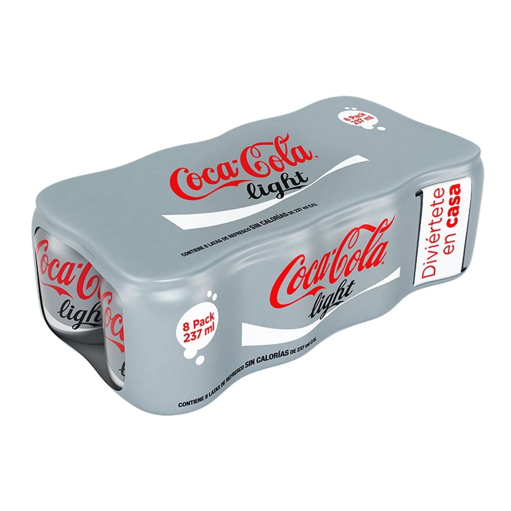 Refresco Coca Cola light 8 latas de 237 ml c/u | Walmart en línea