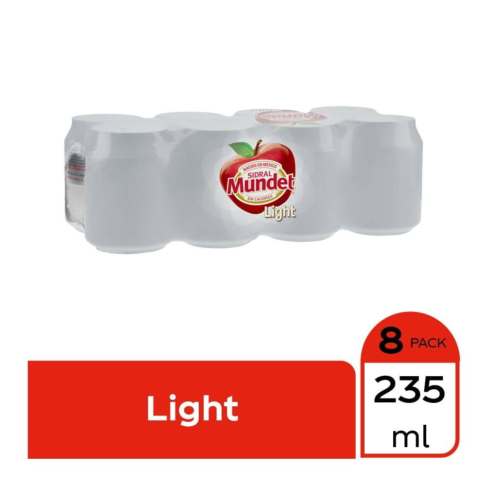 Refresco Sidral Mundet light sabor manzana 8 latas de 235 ml c/u ...