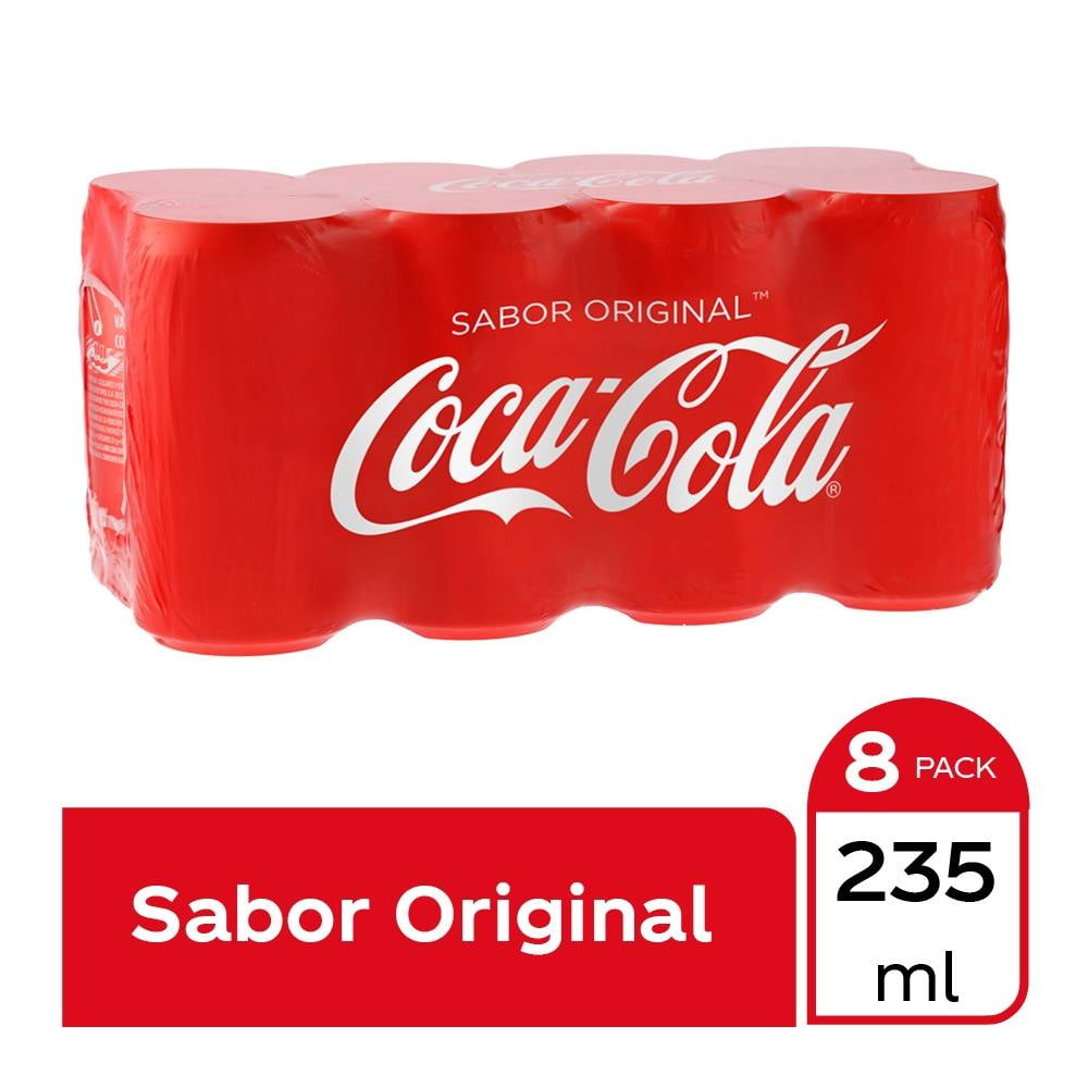 Refresco Coca Cola mini 8 latas de 235 ml c/u | Walmart en línea