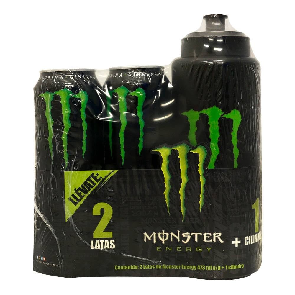 Bebida energética Monster Energy 2 latas de 473 ml c/u más 1 cilindro ...