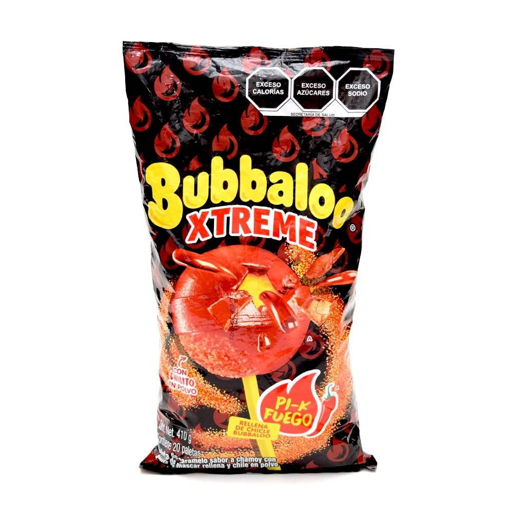Paleta de caramelo Bubbaloo Xtreme rellena de chicle con chilito en ...