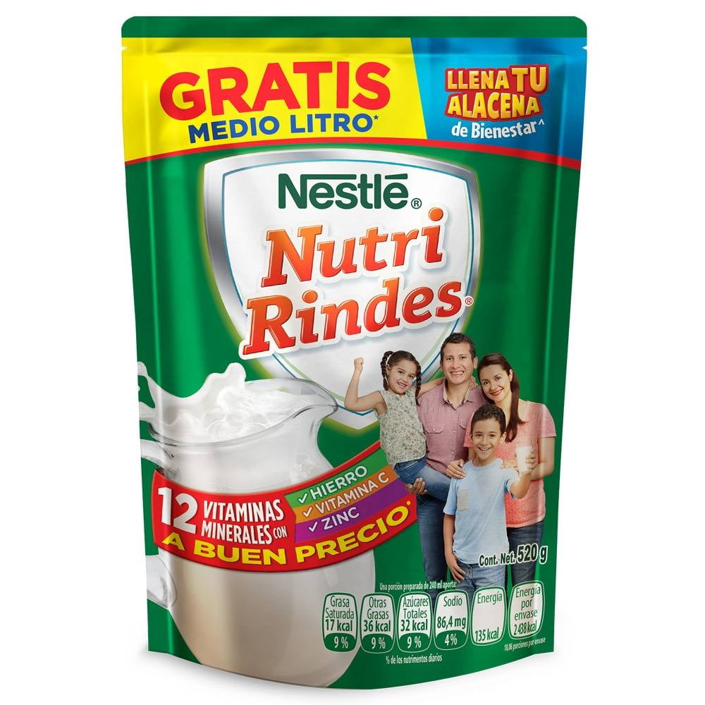 Producto lácteo combinado Nestlé Nutri Rindes 460 g + 60 g gratis ...