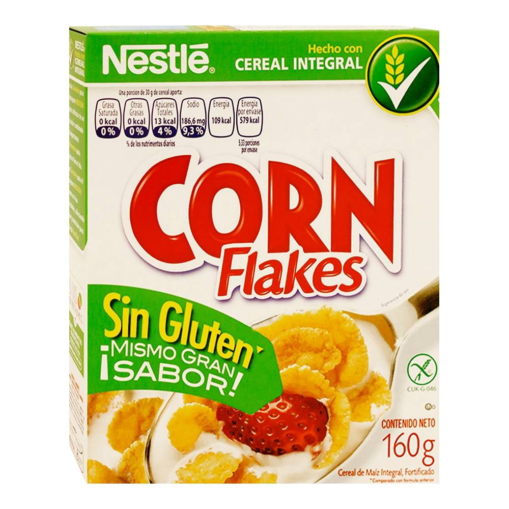 Cereal Nestlé Corn Flakes integral sin gluten 160 g | Walmart en línea