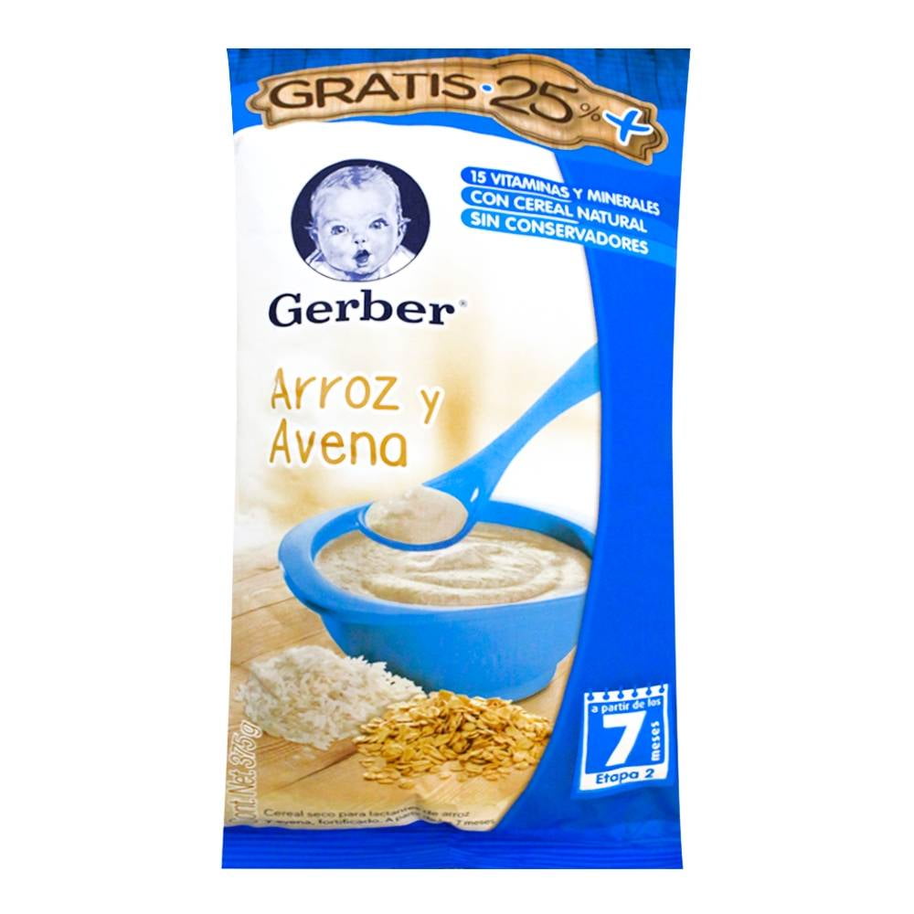 Cereal Gerber etapa 2 arroz y avena bolsa con 375 g | Walmart en línea