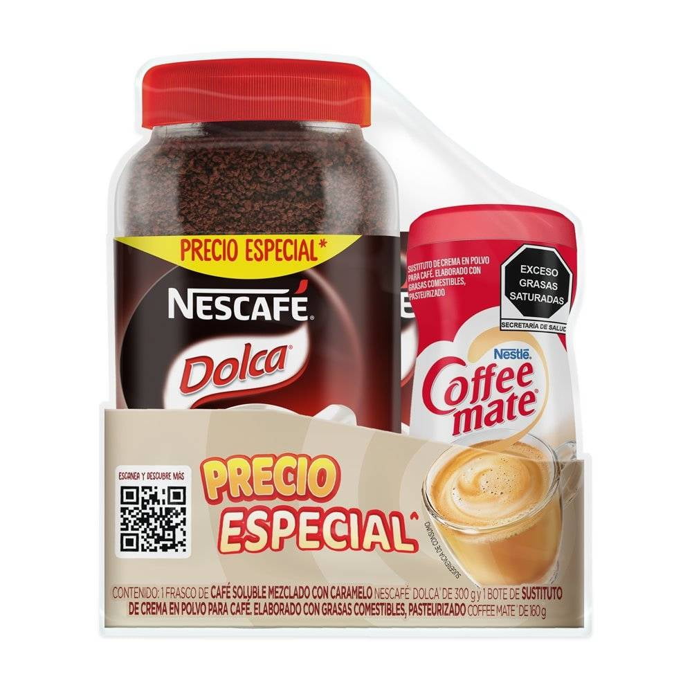 Café soluble Nescafé Dolca 300 g + Coffee Mate de 160 g | Walmart en línea