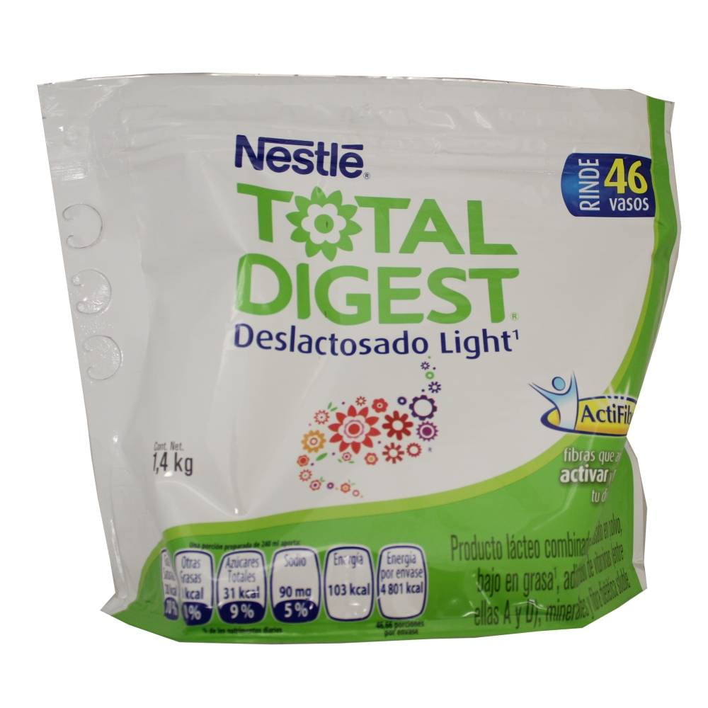 Producto lácteo Nestlé Svelty Total Digest deslactosado light 1.4 kg ...