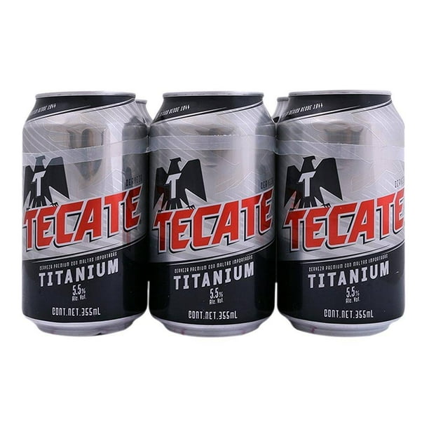 Cerveza clara Tecate Titanium 6 latas de 355 ml c/u | Walmart en línea