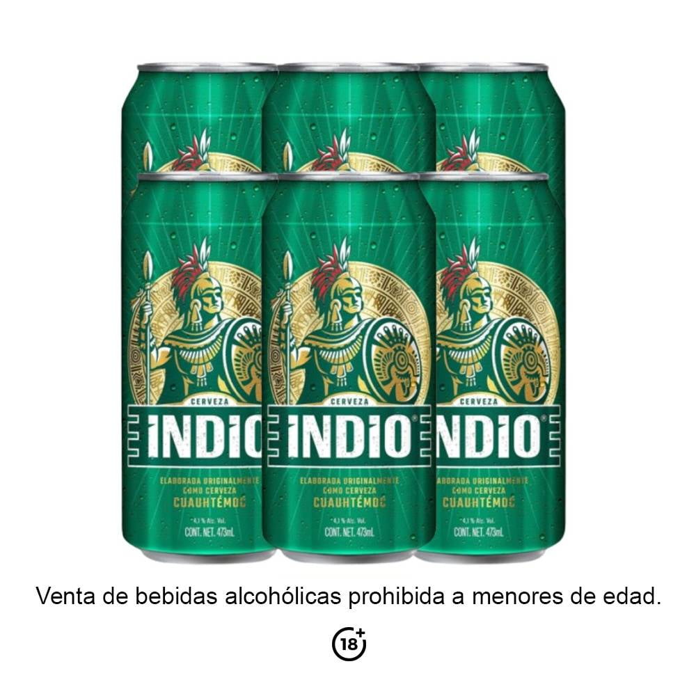 Cerveza oscura Indio 6 latas de 473 ml c/u | Walmart en línea