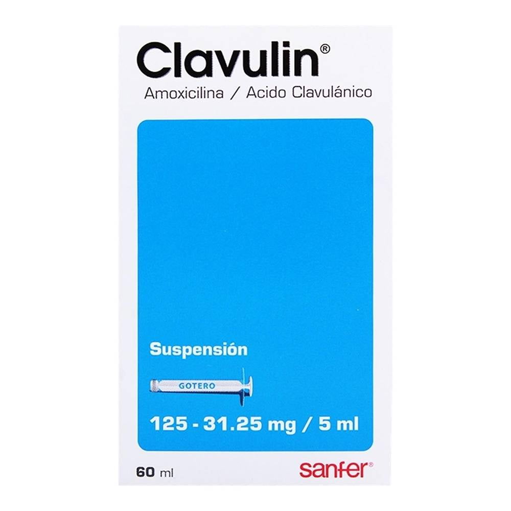 Clavulin Amoxicilina 125 mg, Ácido Clavulánico 31.25 mg / 5 ml ...