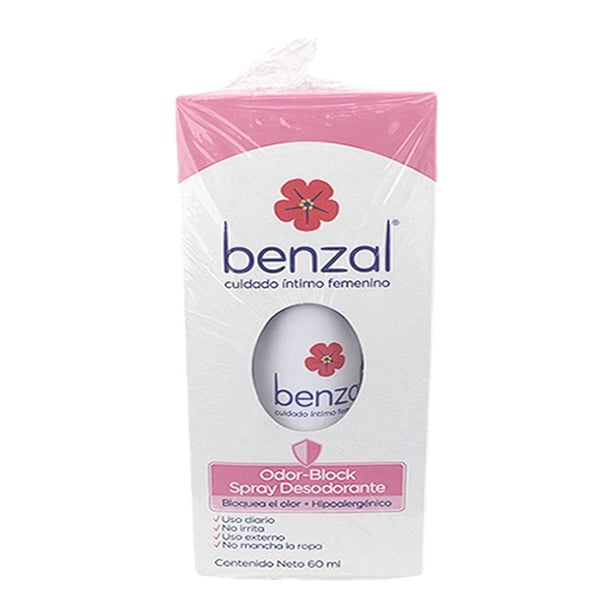 Spray desodorante Benzal cuidado íntimo odor-block 2 pzas de 60 ml c/u ...