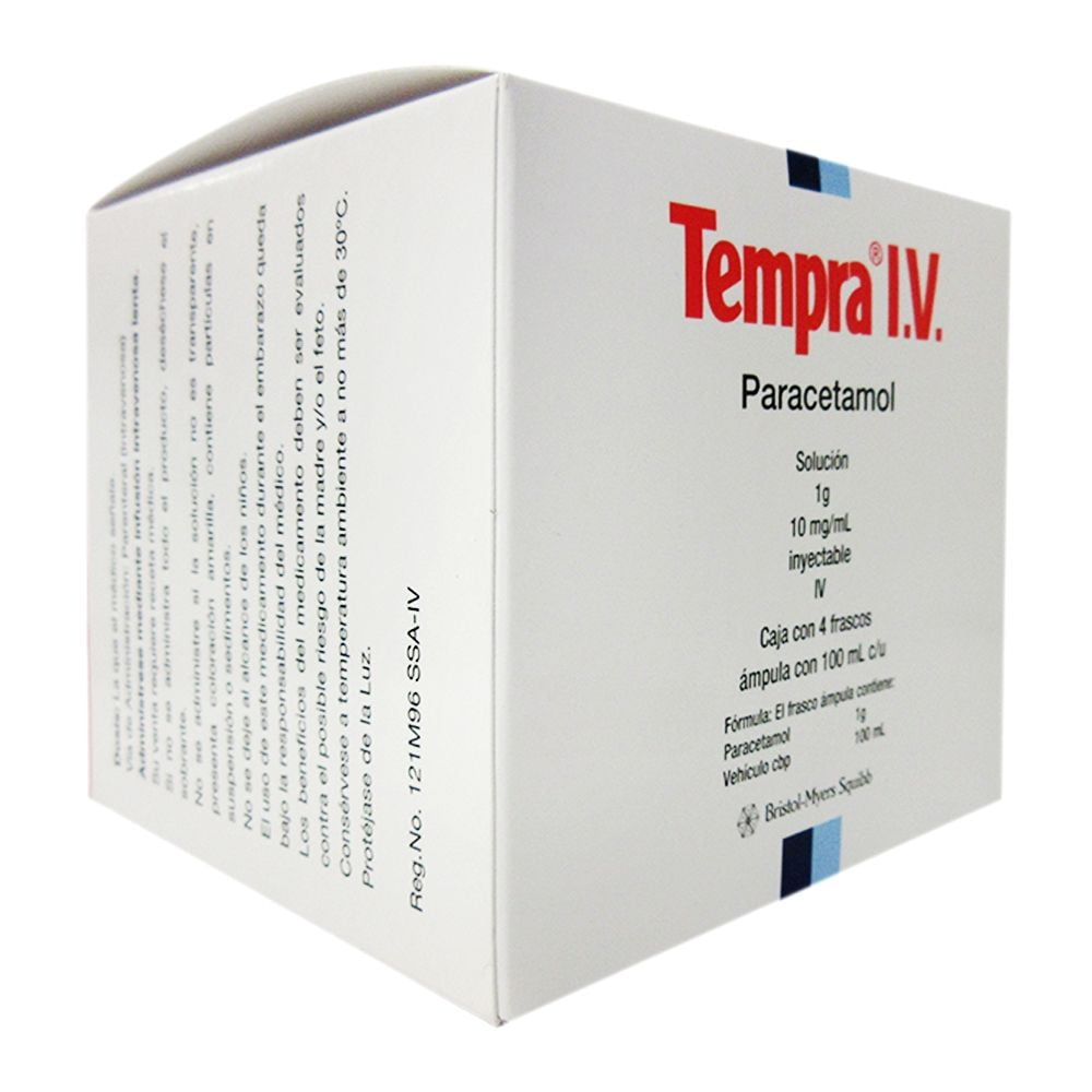 TEMPRA SOL I Tempra I.V. 10 mg/ml solución inyectable 4 pzas | Walmart ...