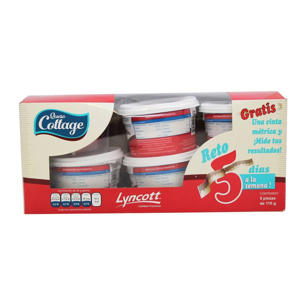 Queso cottage Lyncott 1 paquete con 5 pzas de 110 g c/u | Walmart en línea