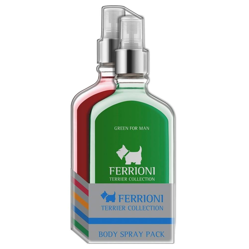 Fragancia Ferrioni terrier collection para caballero green y red 2 pzas ...