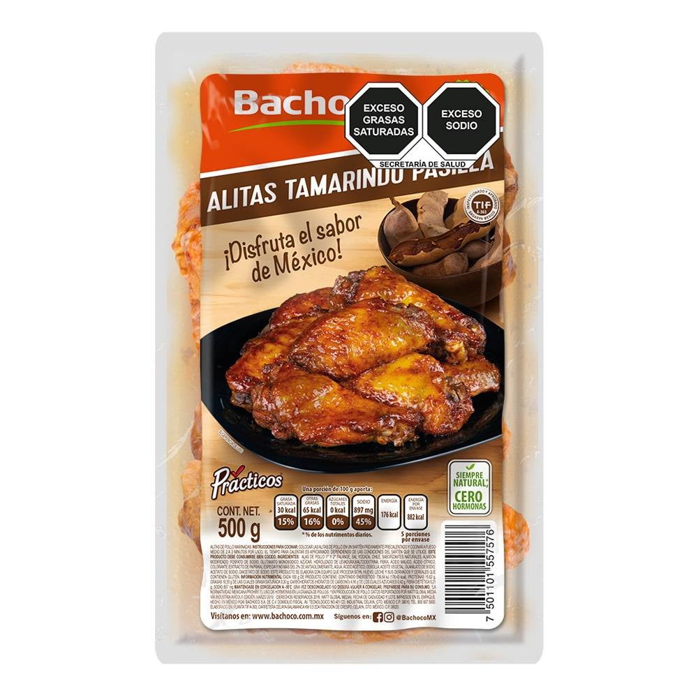 Alitas Bachoco Prácticos sabor tamarindo pasilla 500 g | Walmart en línea