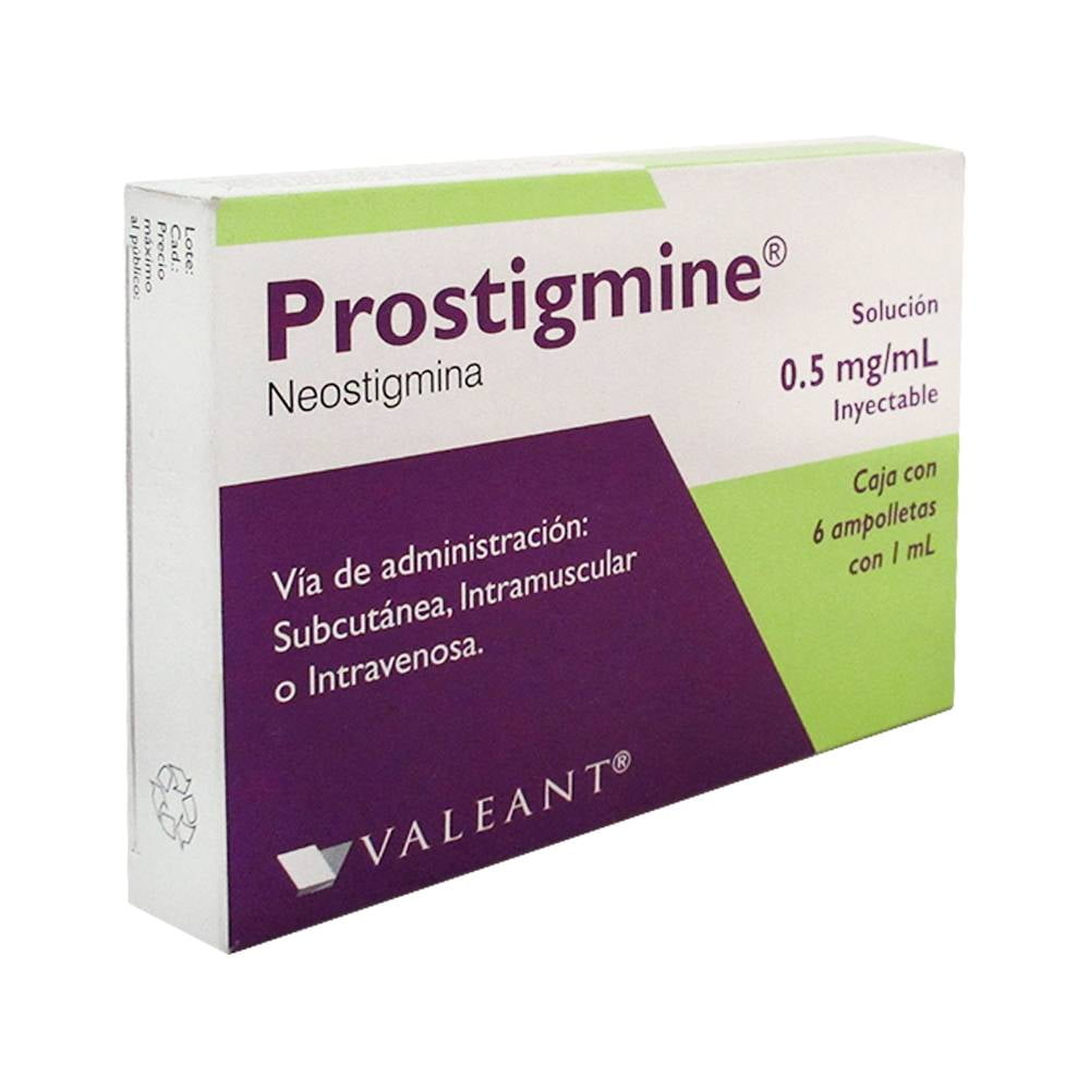 Prostigmine 0.5 mg solución inyectable 6 ampolletas de 1 ml c/u ...