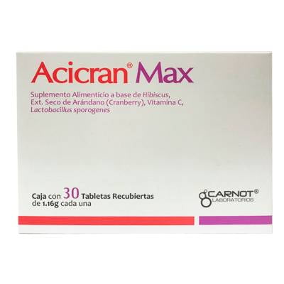 Suplemento alimenticio Acicran Max 30 tabletas recubiertas | Walmart en ...