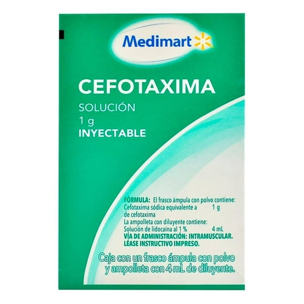 Cefotaxima Medimart solución 1 g + diluyente 4 ml | Walmart en línea