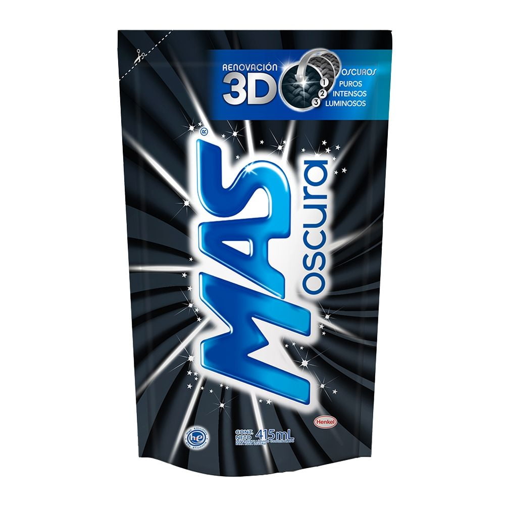 Detergente líquido MAS color para ropa oscura 415 ml | Walmart en línea