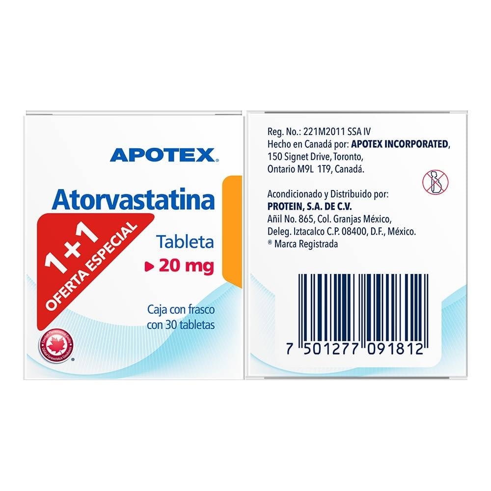Apotex 20 mg 30 tabletas 1+1 | Walmart en línea