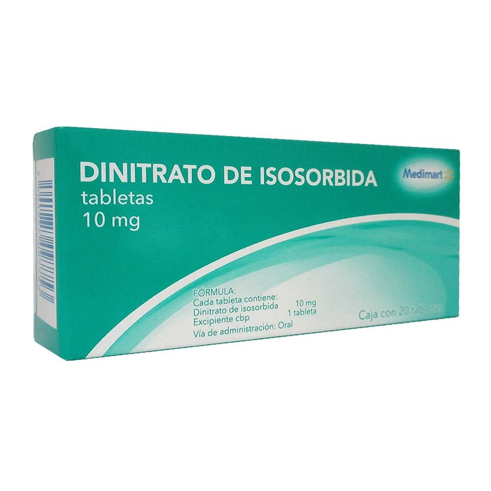 Dinitrato de Isosorbida Medi Mart 10 mg 20 tabletas | Walmart en línea