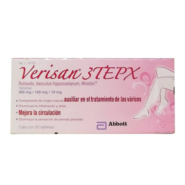 Auxiliar en el tratamiento de las várices Verisan 3tepx 20 tabletas ...