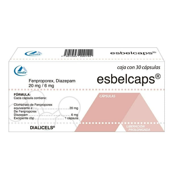 Esbelcaps 20 mg / 6 mg 30 cápsulas de liberación prolongada | Walmart en línea