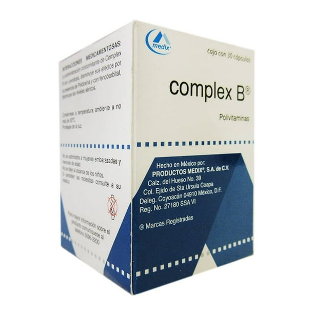 Complex B 30 cápsulas | Walmart en línea