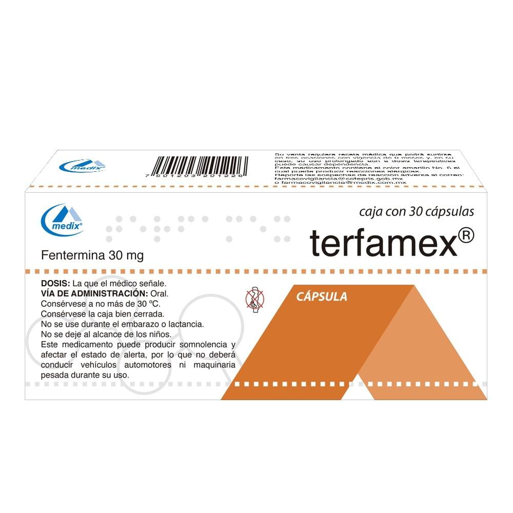 Terfamex 30 mg 30 cápsulas | Walmart en línea