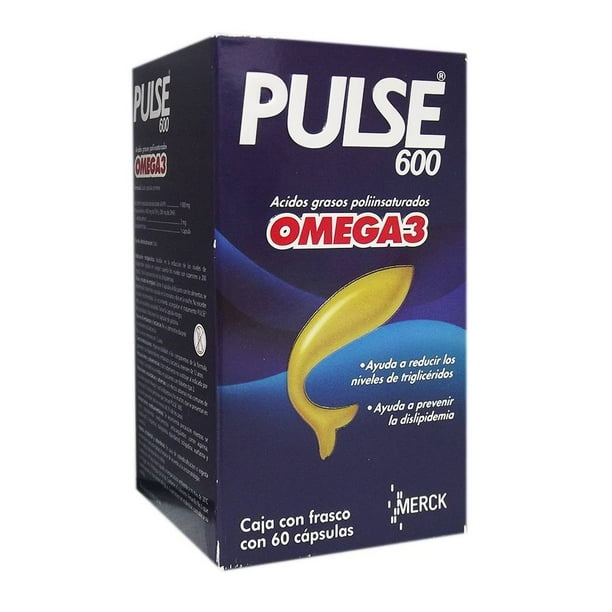 Suplemento alimenticio Pulse 600 Pulse 600 Omega 3 cápsulas 60 pzas ...