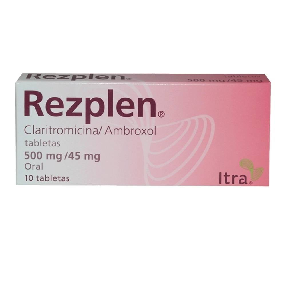 Rezplen Claritromicina 500 mg, Ambroxol 45 mg 10 tabletas || Bodega ...