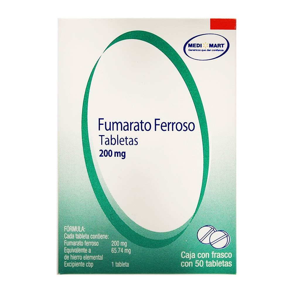 Fumarato Ferroso Medi Mart 200 mg 50 tabletas | Walmart en línea