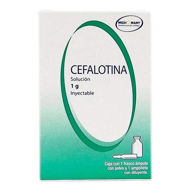 Cefalotina Medi Mart 1 g solución inyectable 1 frasco ámpula y 1 ...