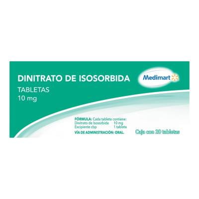 Dinitrato de isosorbida Medimart 10 mg, 20 tabletas | Walmart en línea