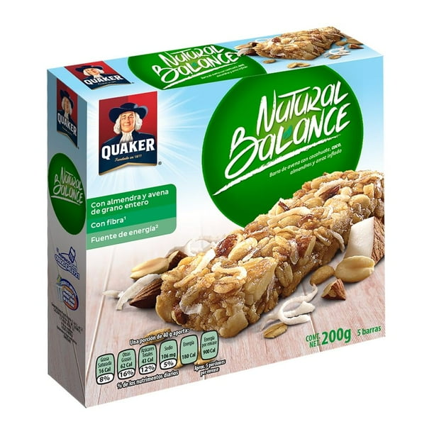 Barras de avena Quaker nutural balance con coco 5 pzas | Walmart en línea