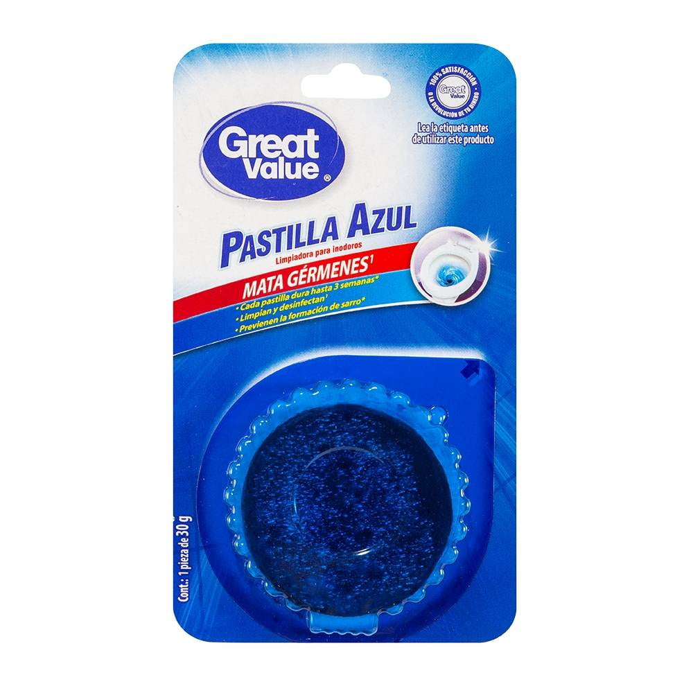Pastilla para inodoros Great Value azul 30 g | Walmart en línea