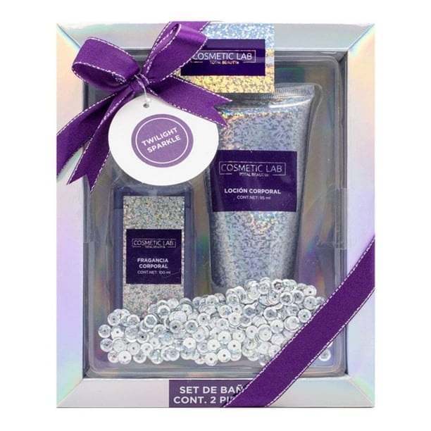 Set de baño Cosmetic Lab Total Beauty mini trendy glitter 2 pzas ...